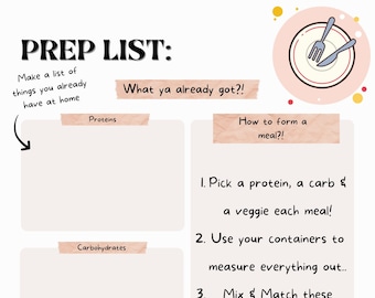 Weekly Meal Plan Digital Planner and Printable Portion Fix Compatible ...