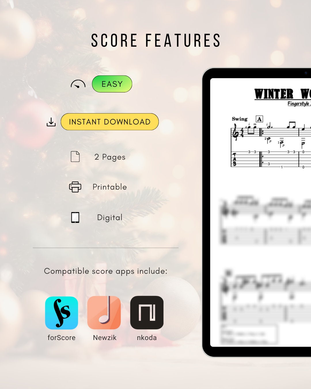 Winter Wonderland - Fingerstyle Guitar (TAB and Notation, Christmas ...