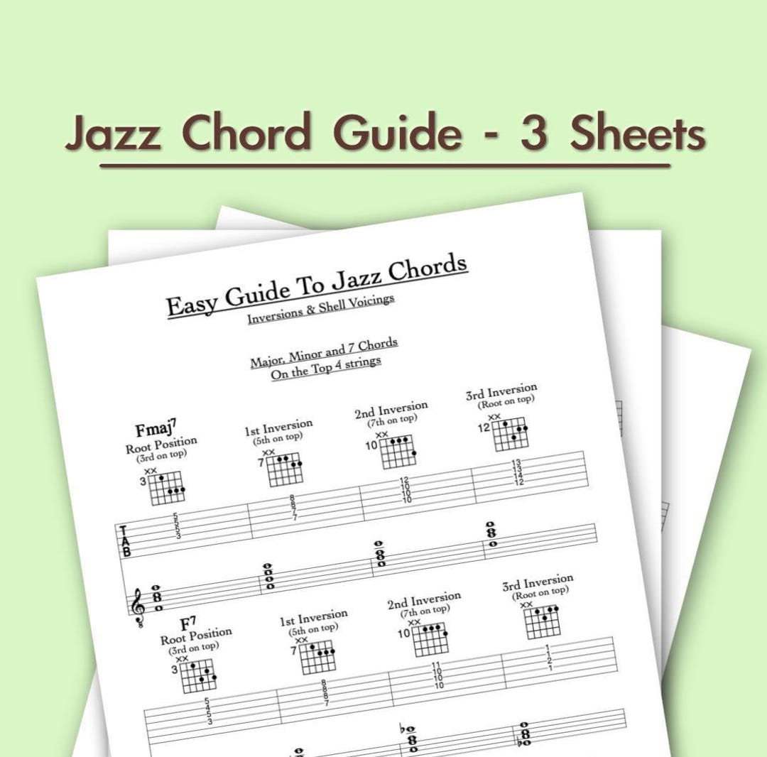 Jazz Guitar Chords Guide – Inversions & Shell Voicings (PDF Download ...