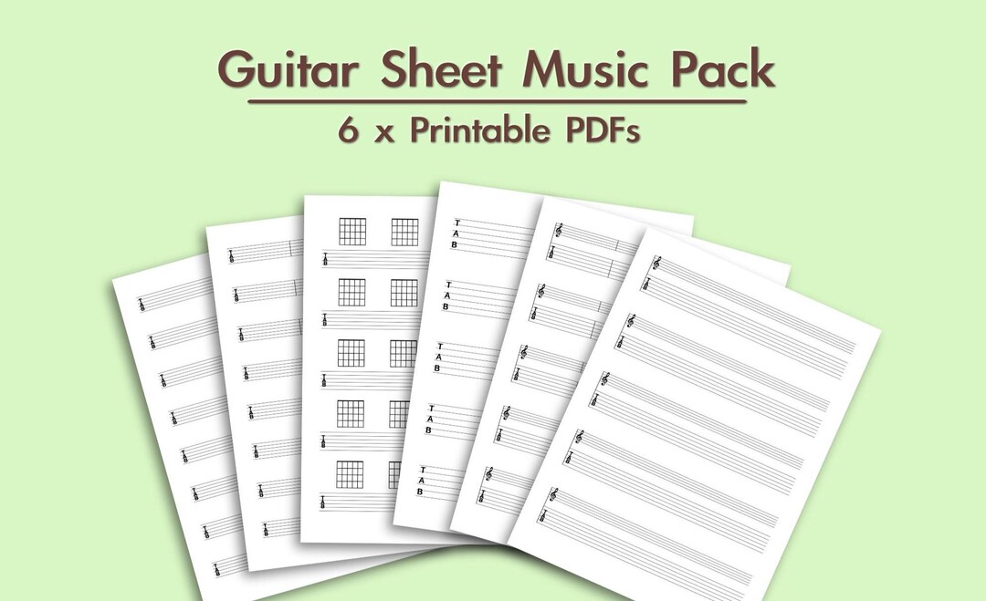 Guitar TAB Manuscript Paper – Printable Blank Tablature, Chord Diagrams ...