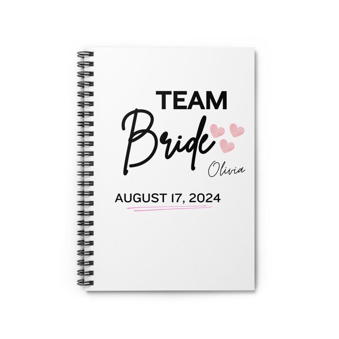 Team Bride Spiral Notebook Bride Notebook Bride Gift Wedding Notebook ...