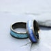 Blue Meteorite Inlay Engagement Ring Feathered Arrow Inlay Black ...