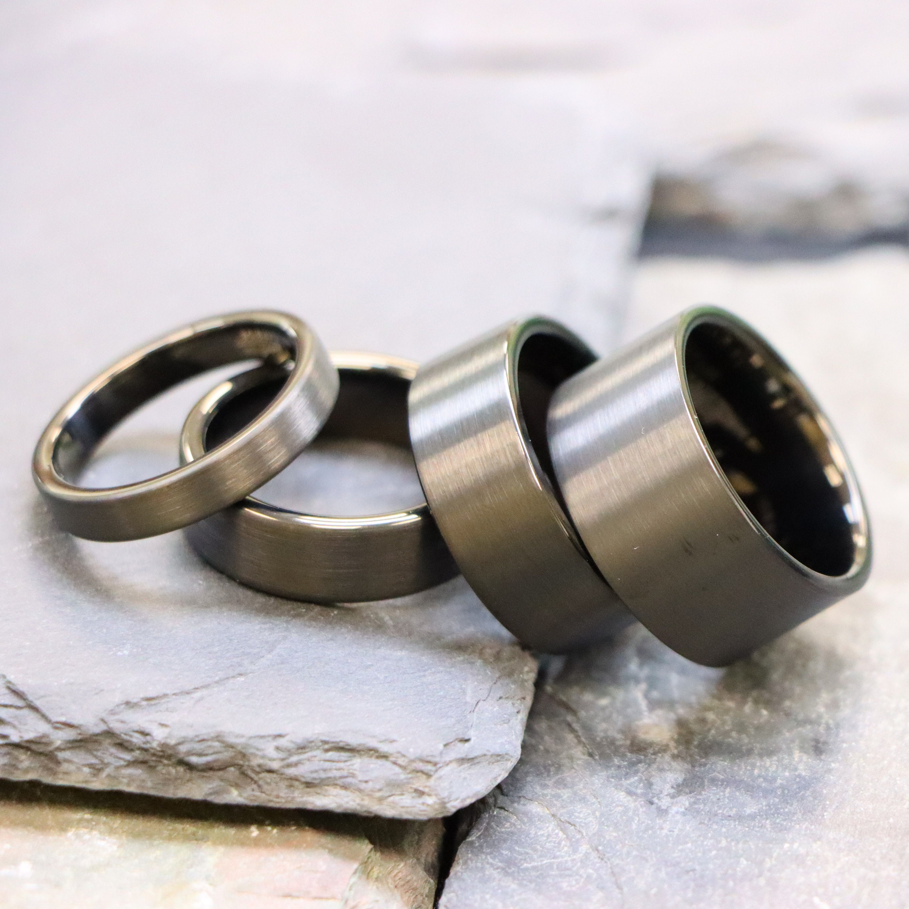 10mm Wedding Ring, Gunmetal Tungsten Ring, Anniversary Ring, Engagement ...