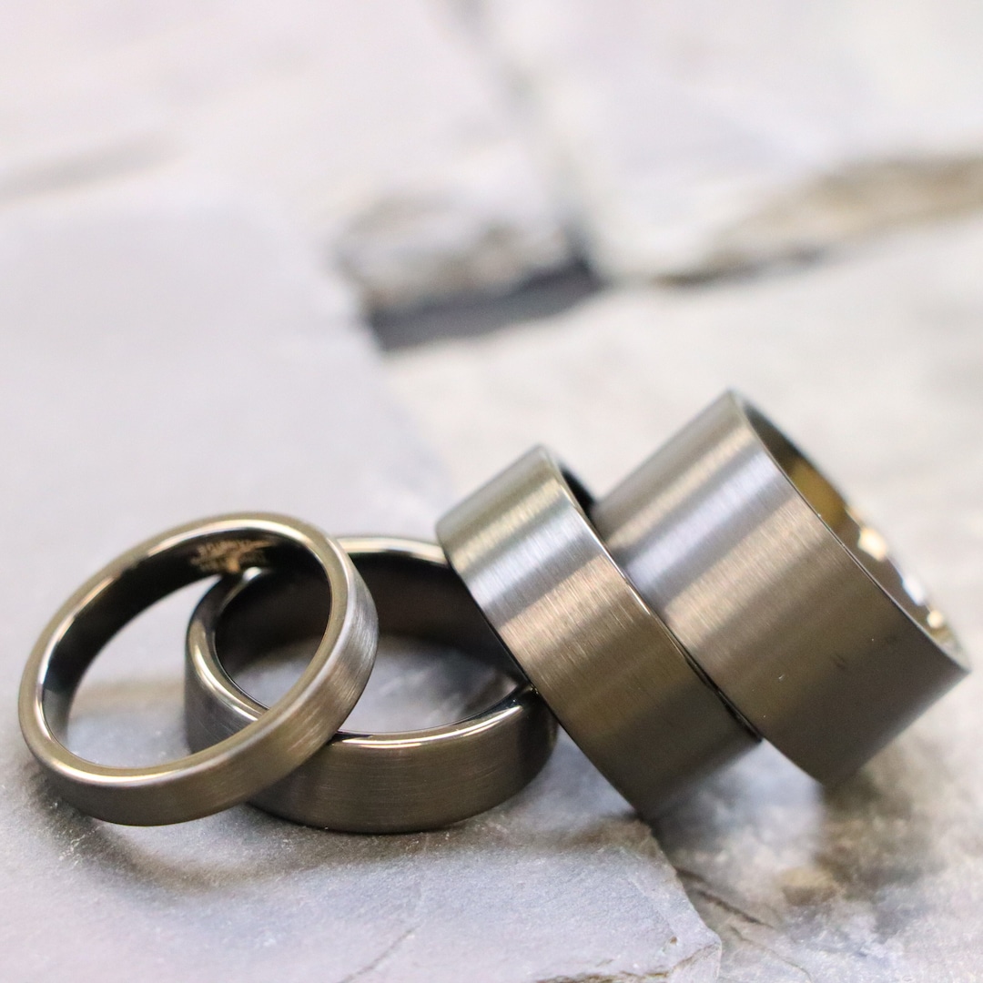 10mm Wedding Ring, Gunmetal Tungsten Ring, Anniversary Ring, Engagement ...