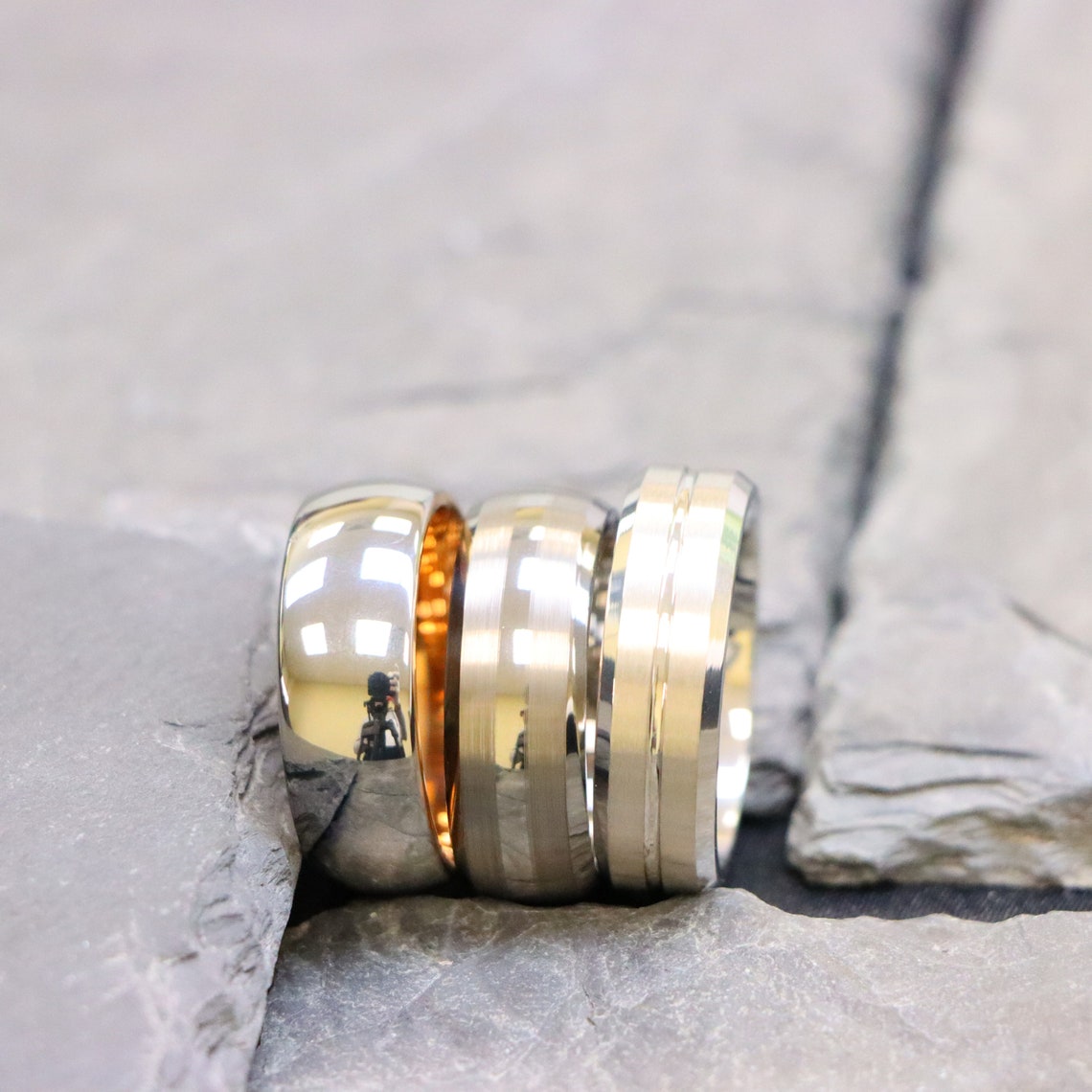 Mens Wedding Ring, Engagement Ring for Man, Pure Titanium Ring, Rose ...