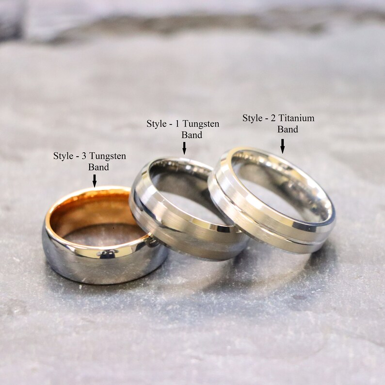 Mens Wedding Ring, Engagement Ring for Man, Pure Titanium Ring, Rose ...
