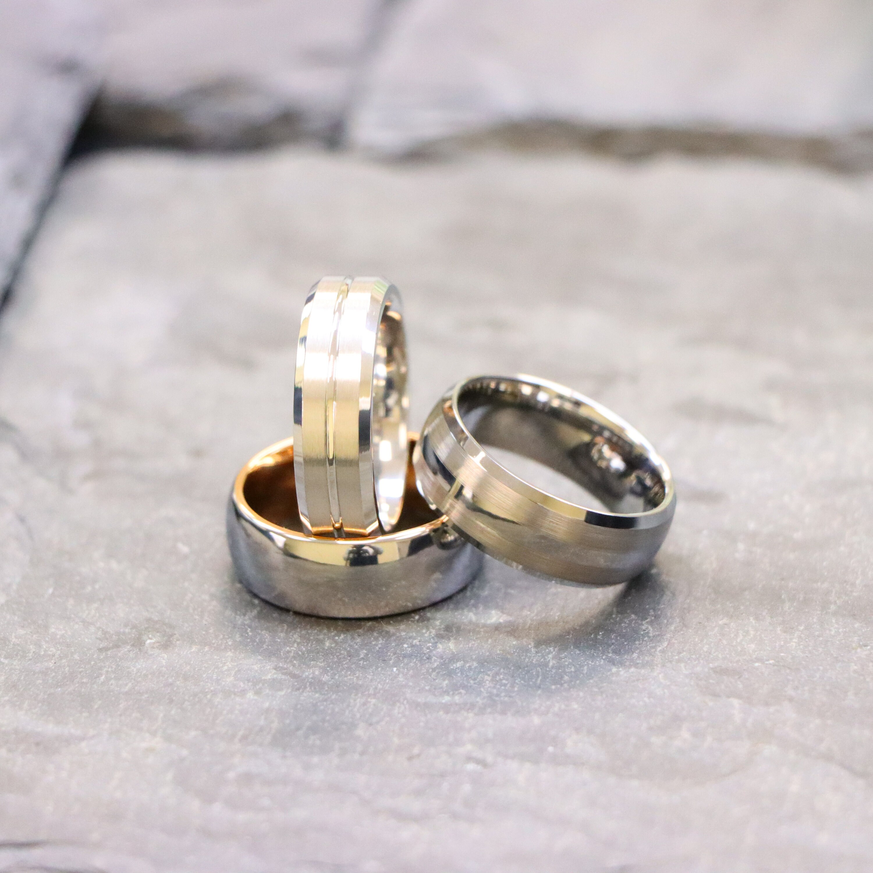 Mens Wedding Ring, Engagement Ring for Man, Pure Titanium Ring, Rose ...