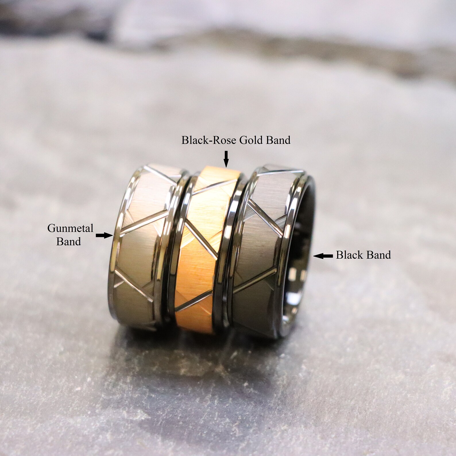 Men Black Wedding Ring, Mens Wedding Band, Engagement Rings, Husband ...