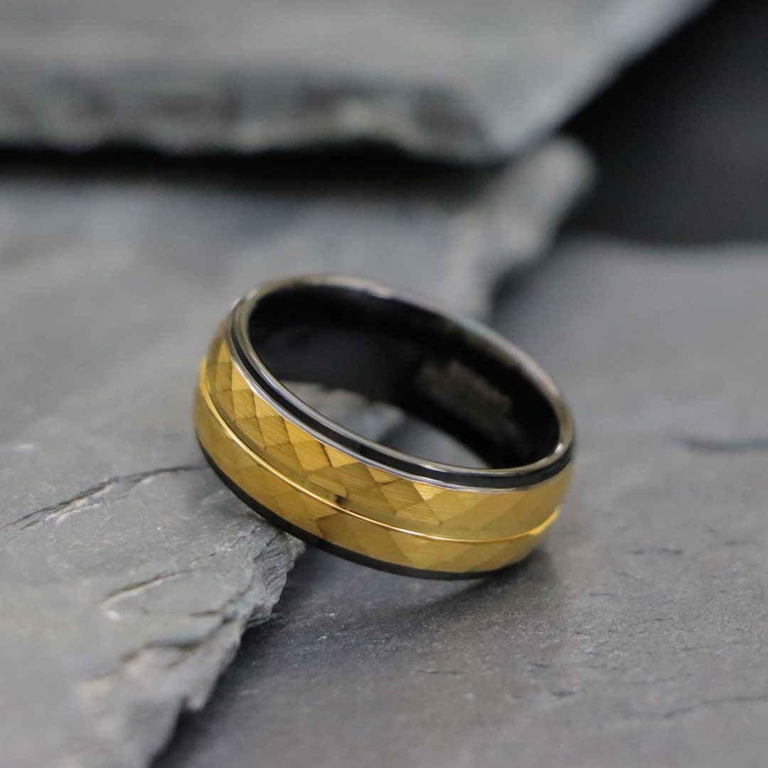 Men's Anniversary Ring, Two Tone Rings, Tungsten Wedding Rings ...