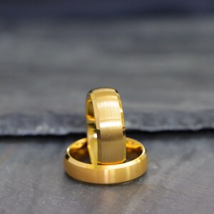 Men's Gold Wedding Rings, Brushed and Polished Rings, Men's Engagement Ring, Men's Anniversary ...