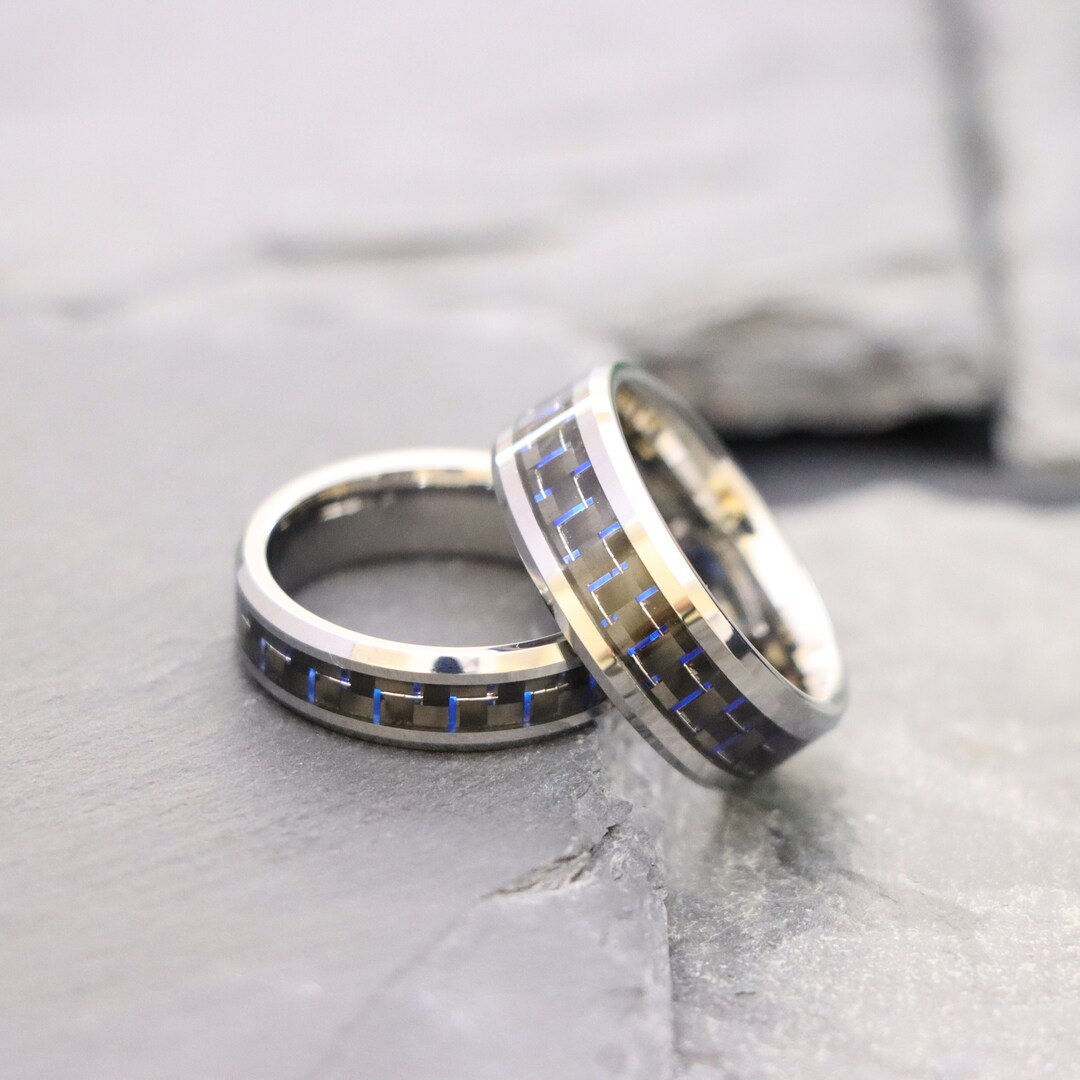 6-8mm Mens Wedding Band, Custom Laser Engraving Rings for Him ...