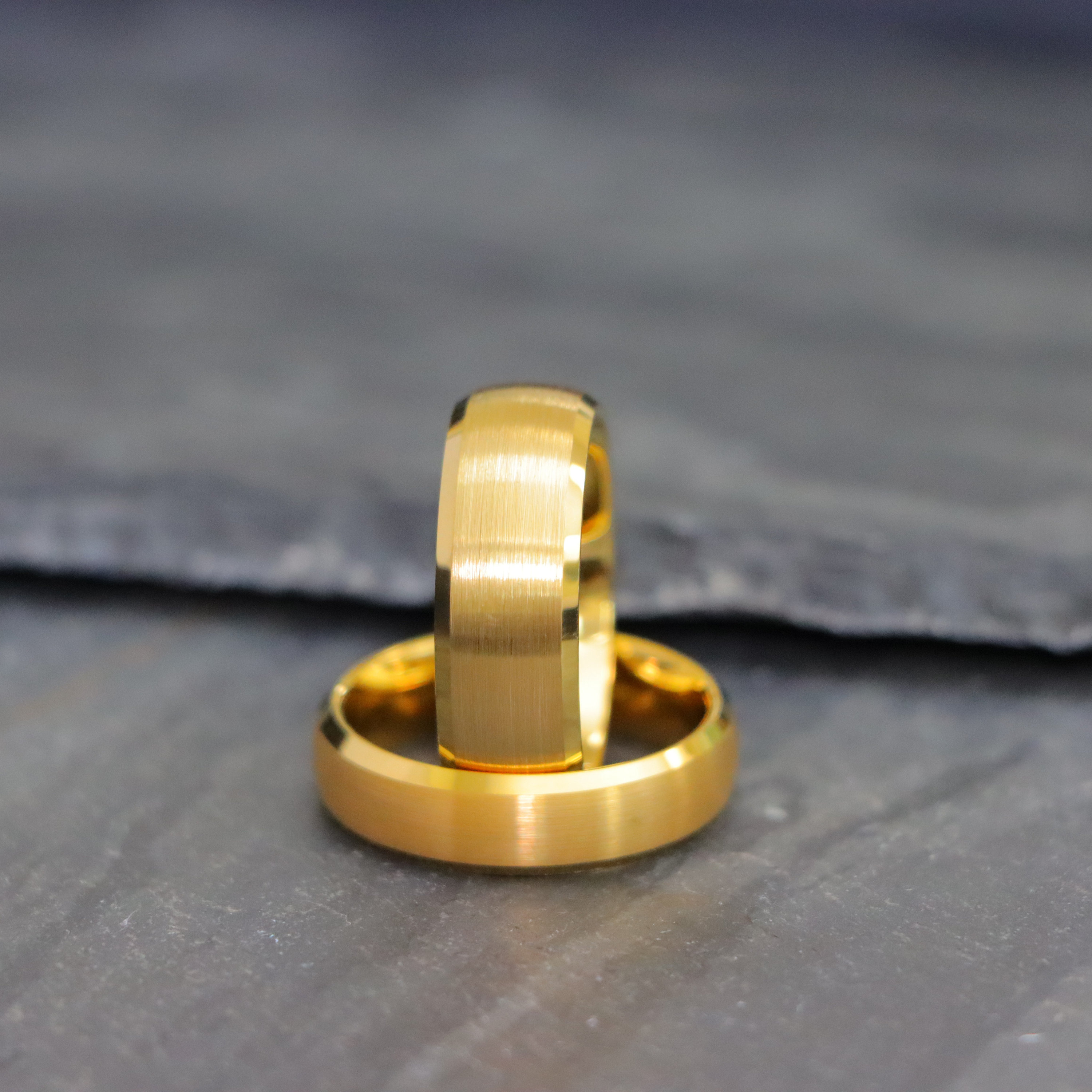 Men's Gold Wedding Rings, Brushed and Polished Rings, Men's Engagement ...