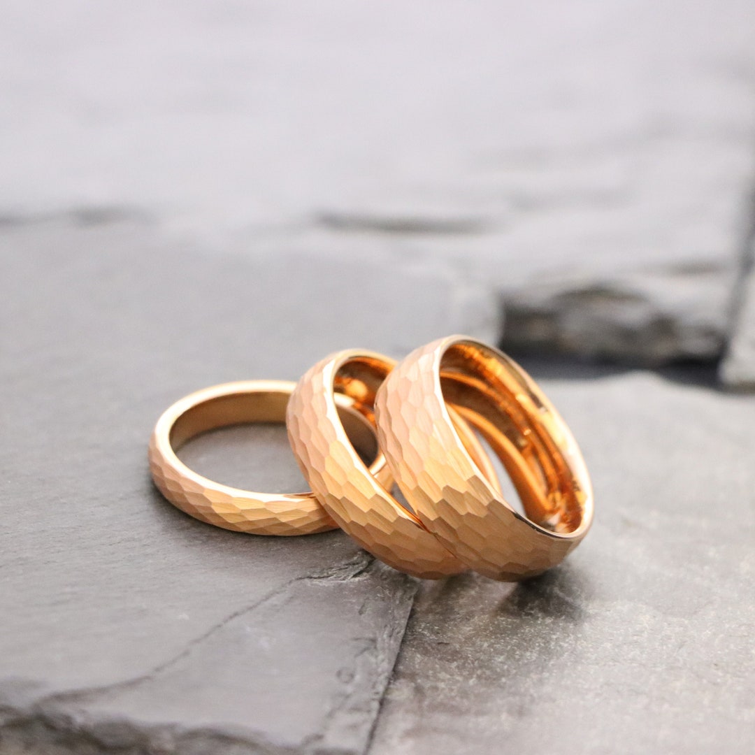 Rose Gold Engagement Ring for Men's Wedding Band, Promise Rose Gold ...