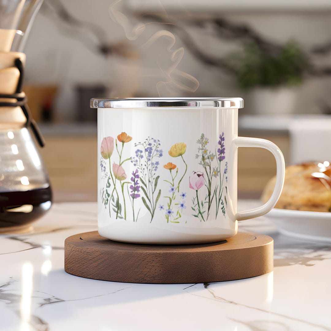 Wildflower Coffee Mug Aesthetic Floral Cup for Garden Lover Gift Under ...