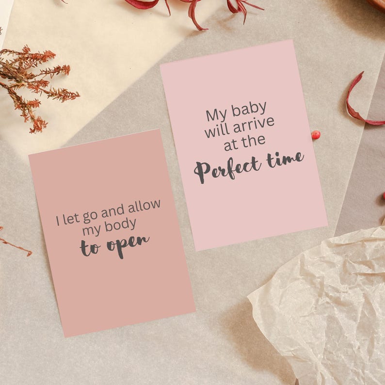 Birth Affirmation Cards: 32 Earth Tone Designs (editable Canva Template ...