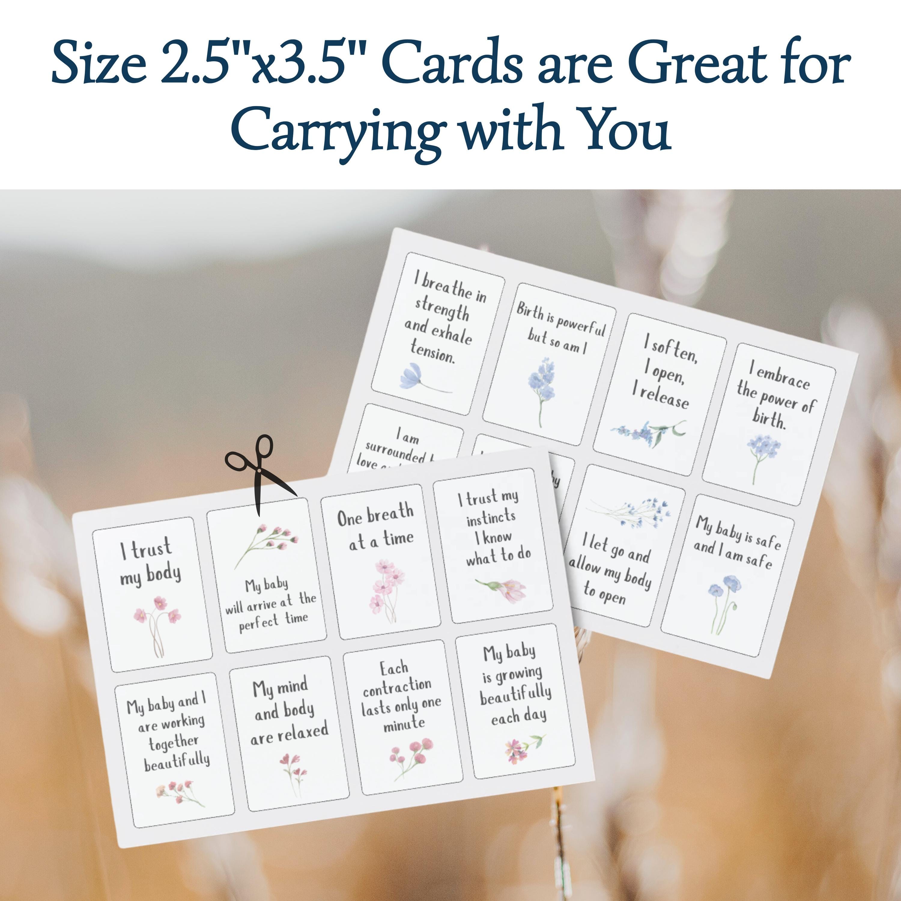 Pregnancy Affirmation Cards: Wildflower Watercolor Designs (digital ...