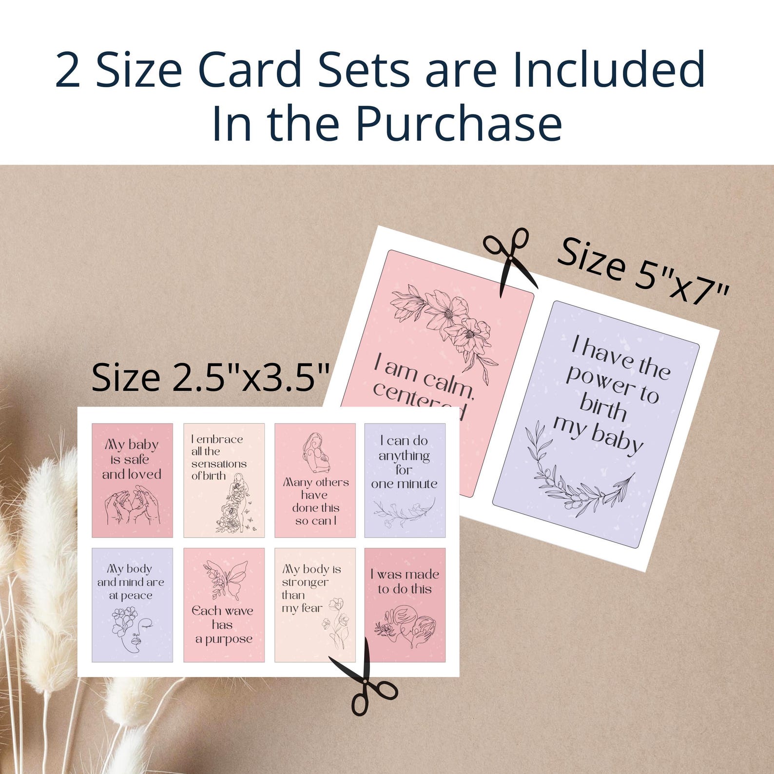 Set of 32 Birth Affirmation Cards: Pregnancy and Labor, Watercolor ...