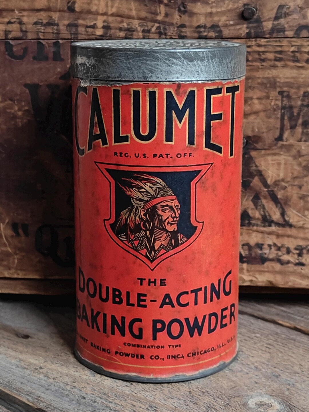 Early 1900s Calumet Baking Powder 1 Lb Tin - Paper Label on Tin With ...