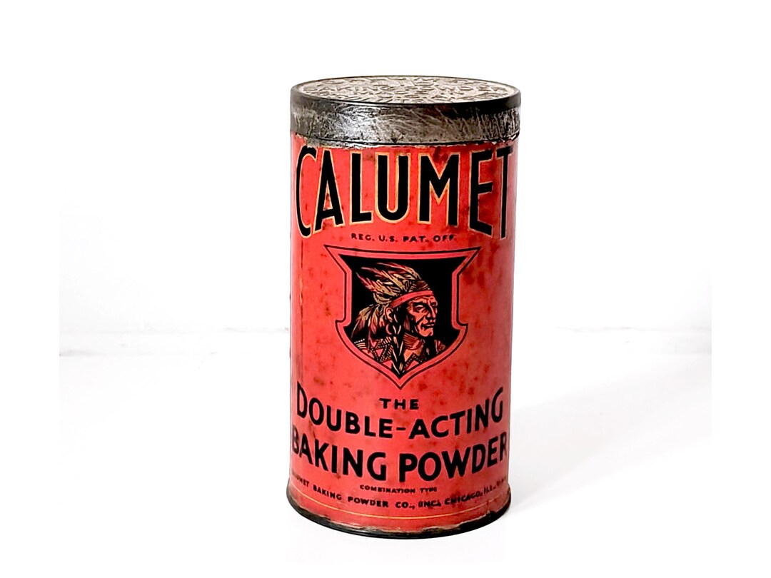1920s Calumet Baking Powder 1 Lb Tin Paper Label on Tin With Original ...