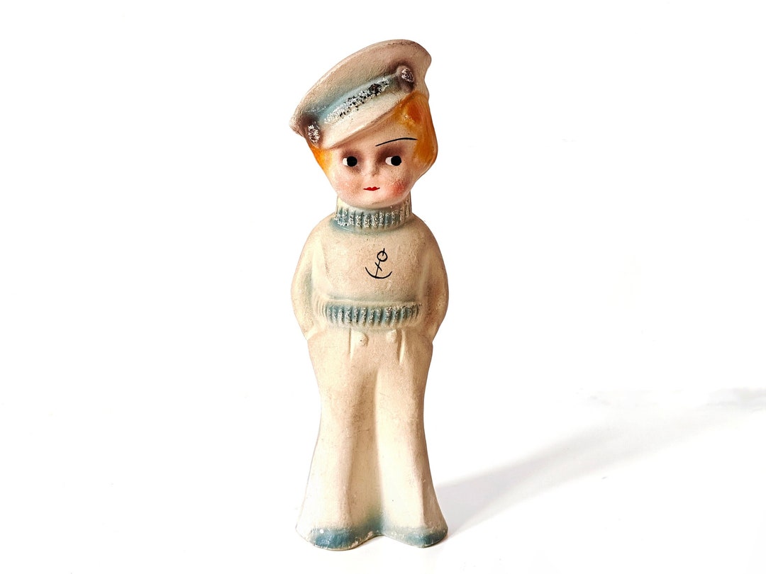 20s/30s Carnival Chalkware Sailor Cadet - Nautical Figure Statue Prize ...