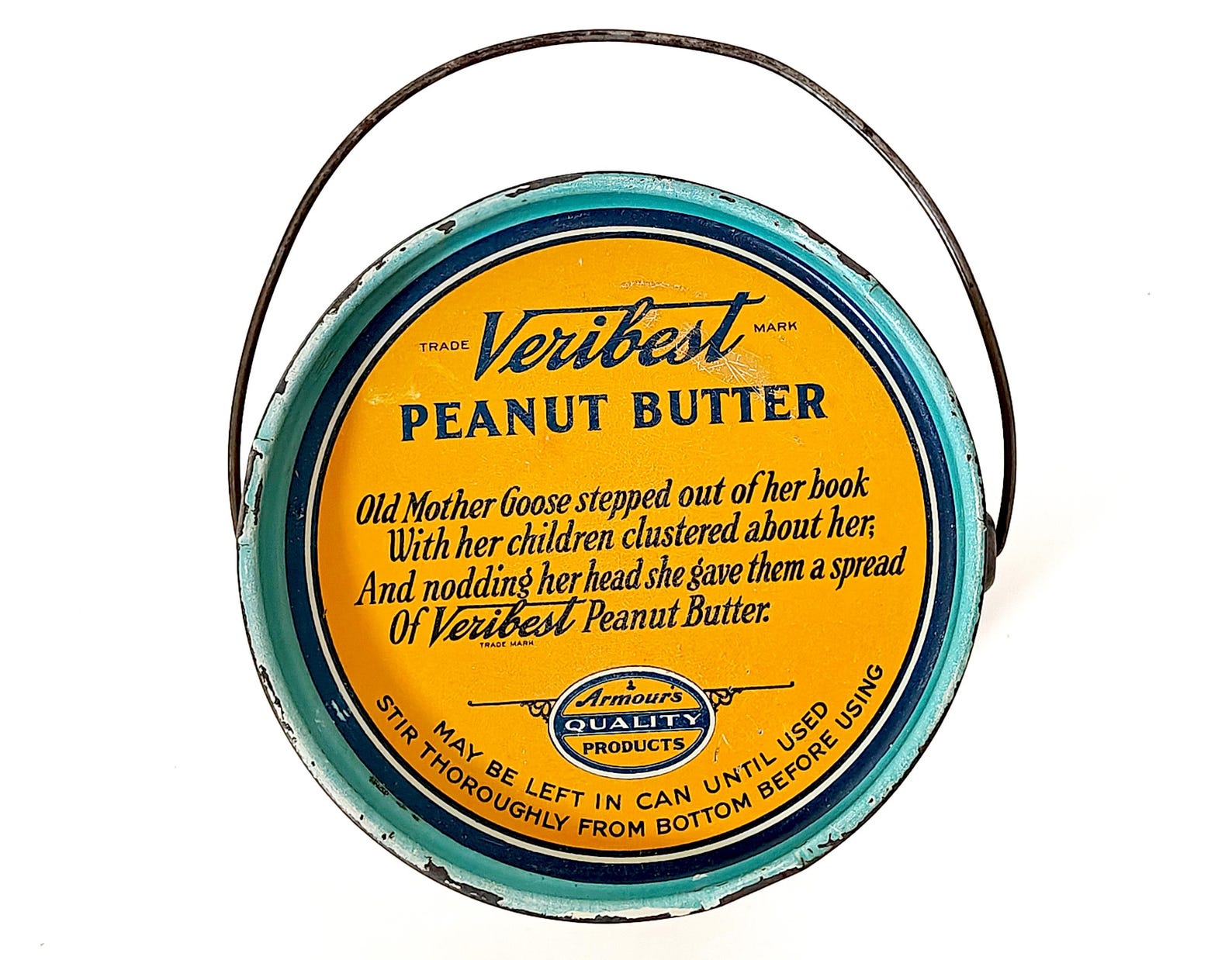 Early Armour's Veribest 1 Lb Peanut Butter Pail - Armour and Company ...