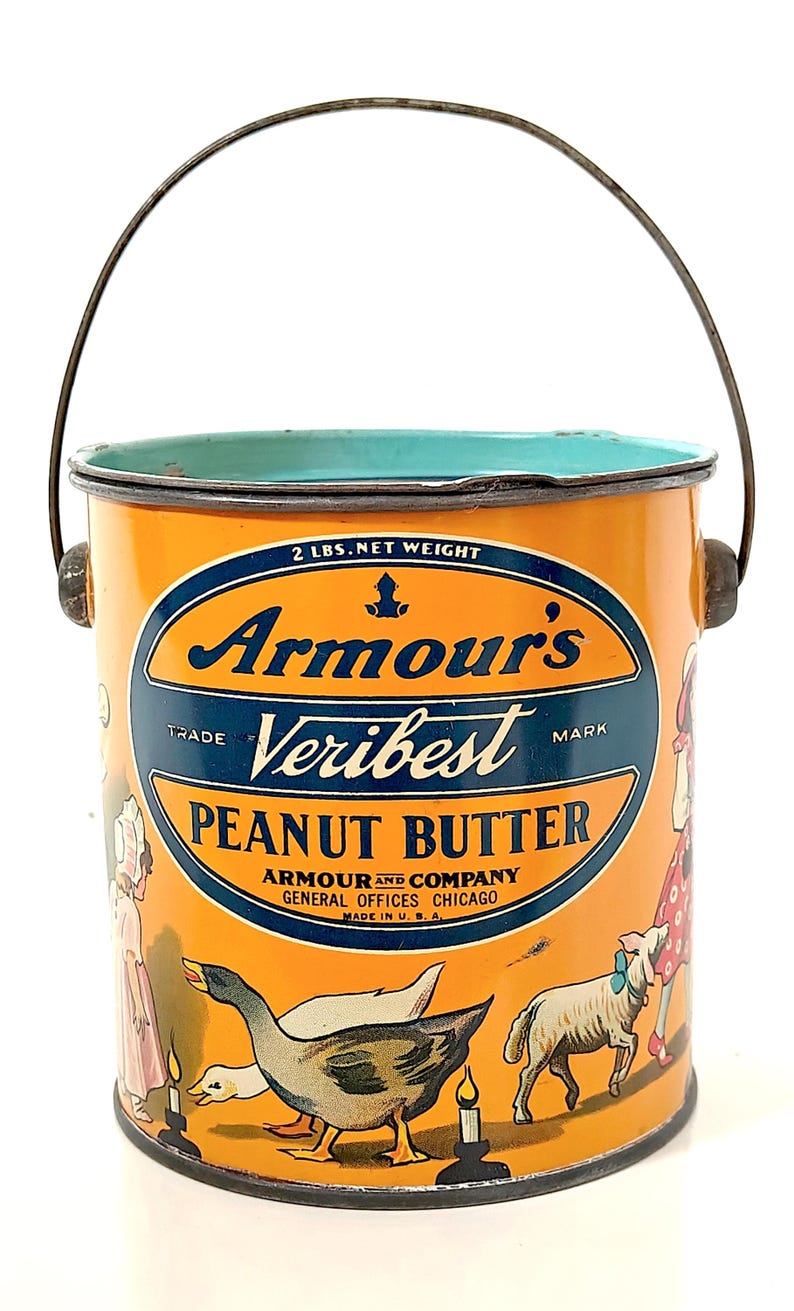 Early Armour's Veribest 1 Lb Peanut Butter Pail - Armour and Company ...