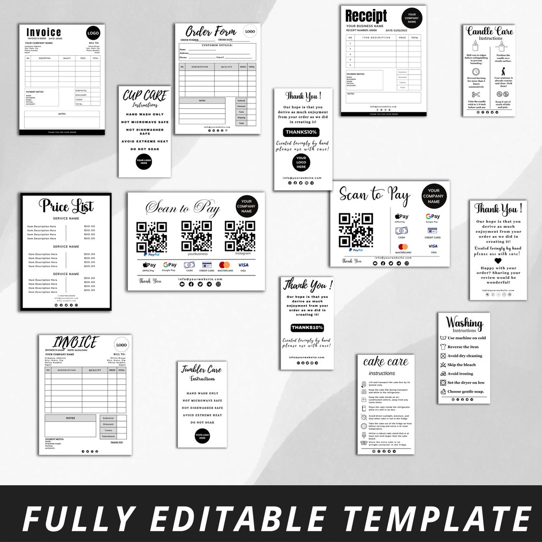 Small Business Bundle I Canva Template I Invoice Template I Order Form ...