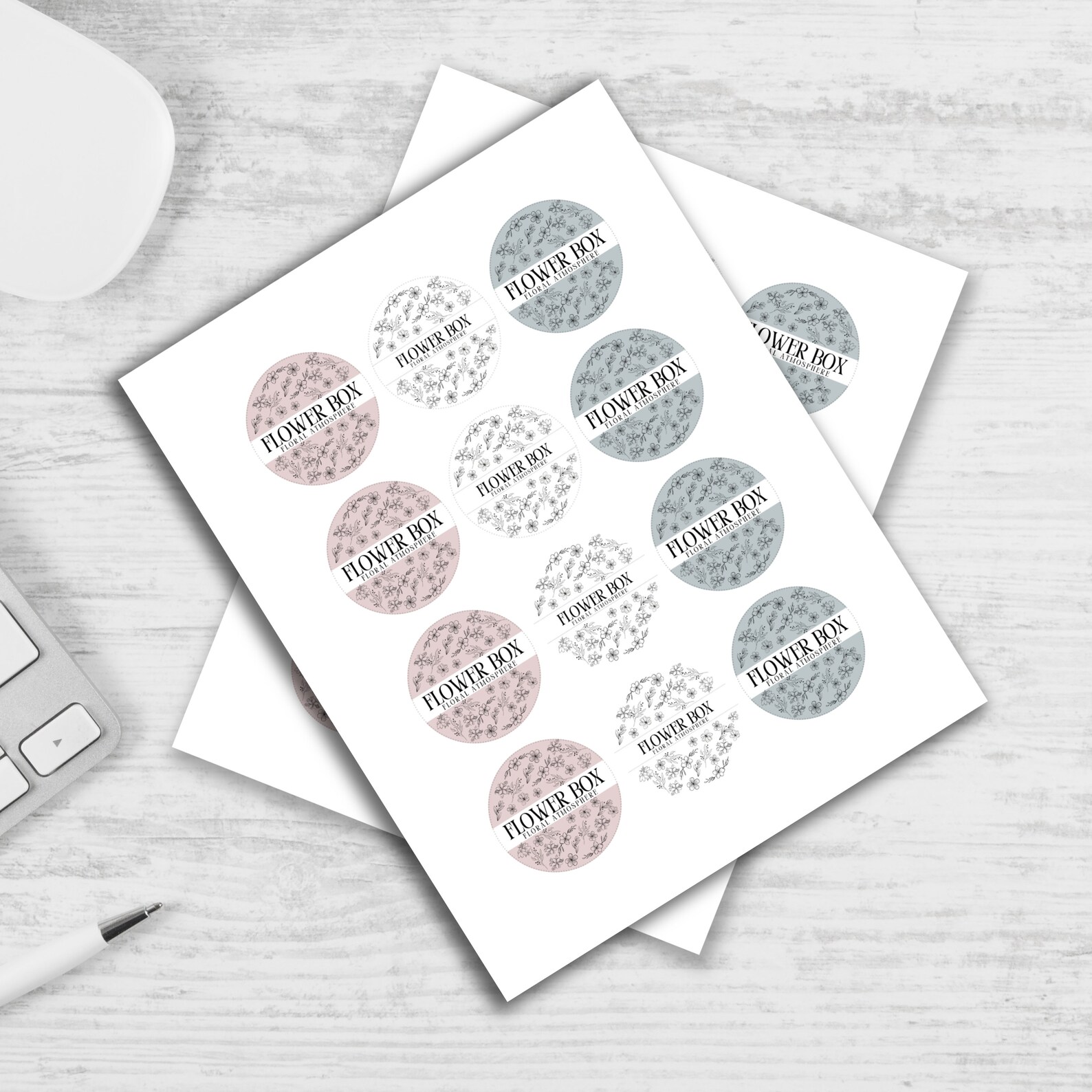 Floral Box Label Sticker: Florist Packaging Template (canva Template ...