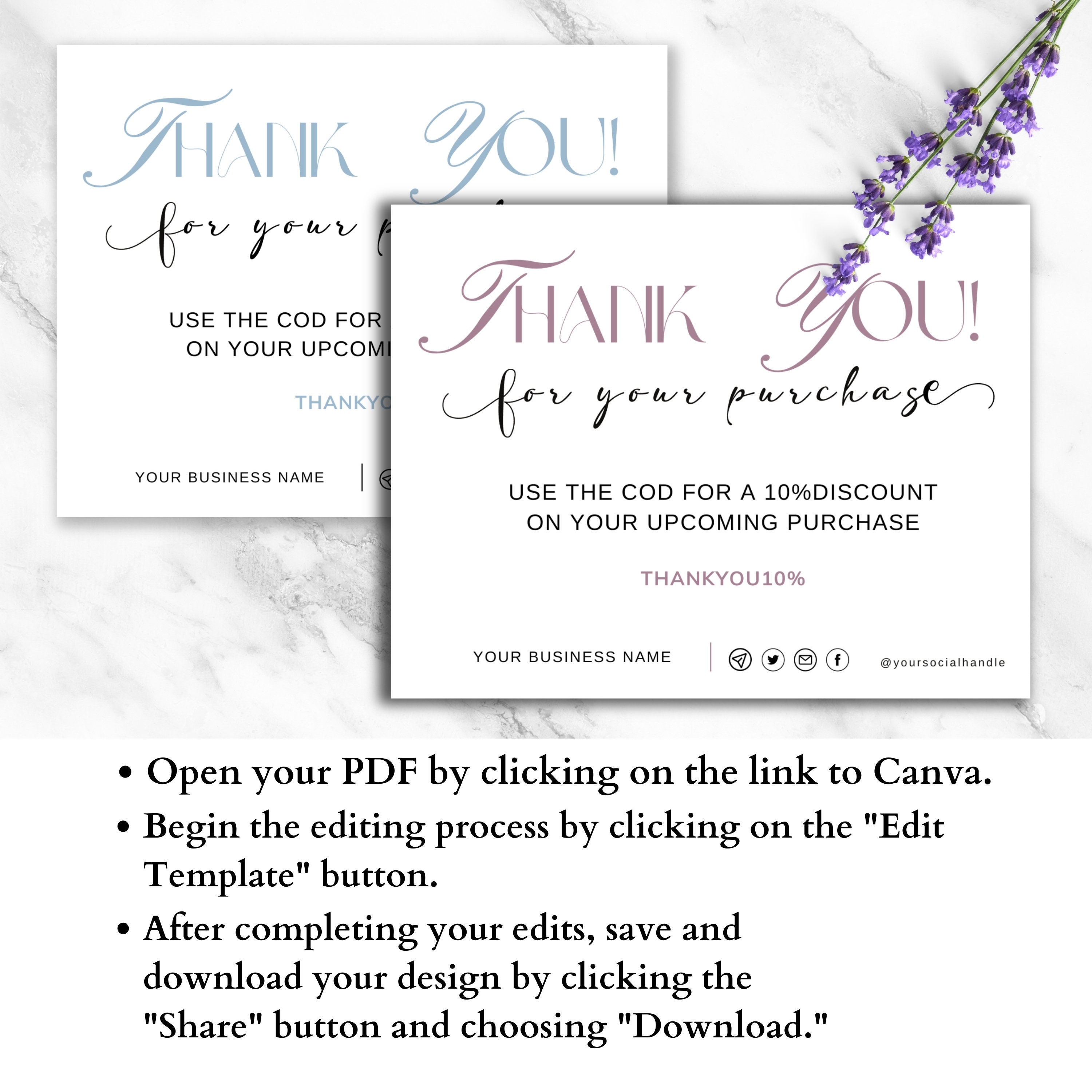 Cake Care Card I Canva Template I Care Card Instructions, Business ...