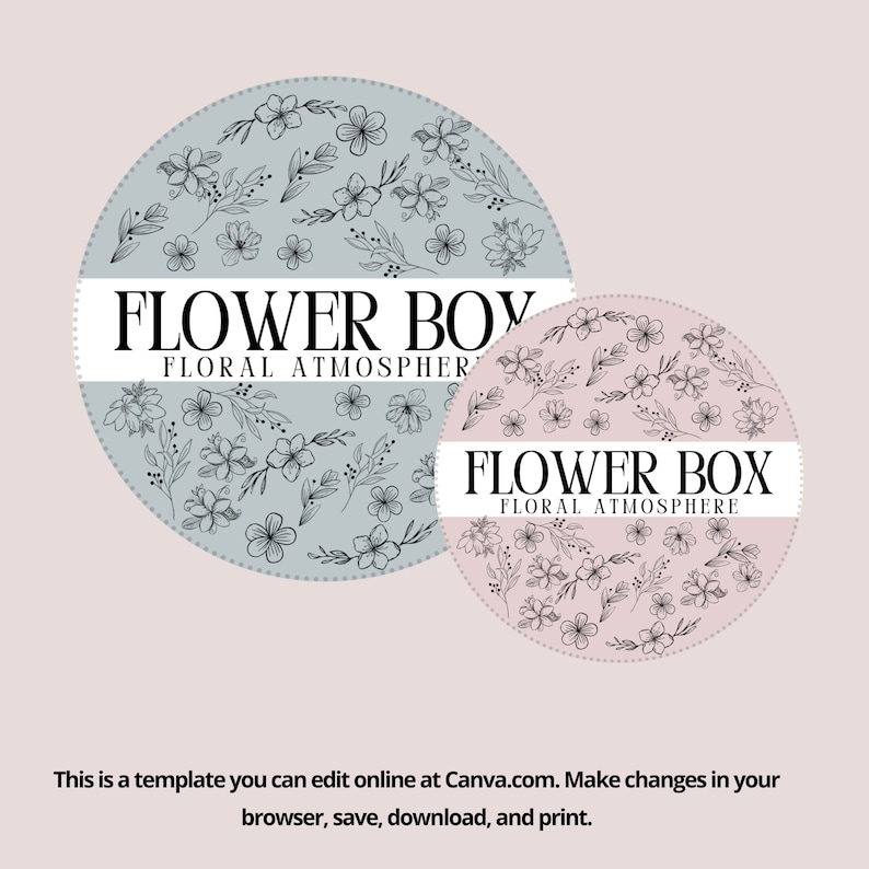 Floral Box Label Sticker: Florist Packaging Template (canva Template ...