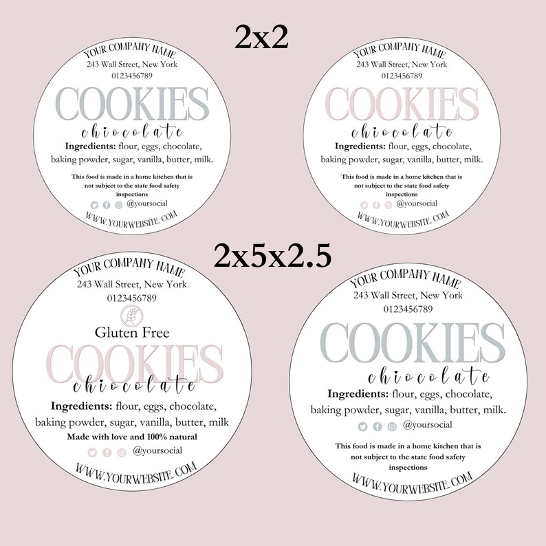 Cookie Labels I Canva Templates I Cottage Law Label I Bakery Food ...