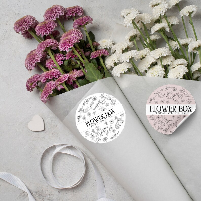 Floral Box Label Sticker: Florist Packaging Template (canva Template ...