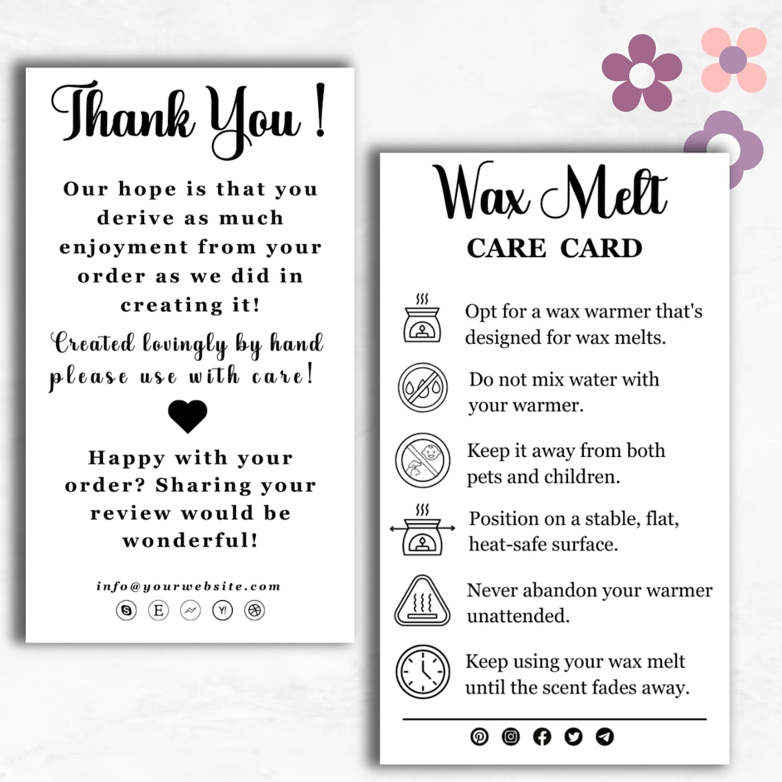Printable Wax Melt Card Template Editable Canva Design - Etsy