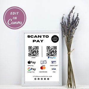 Scan to Pay Template I Canva Template I QR Code Sign I Editabile ...