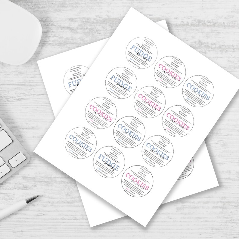 Bakery Stickers I Vegan Fudge I Canva Tempalates, Gluten Free, Simple ...