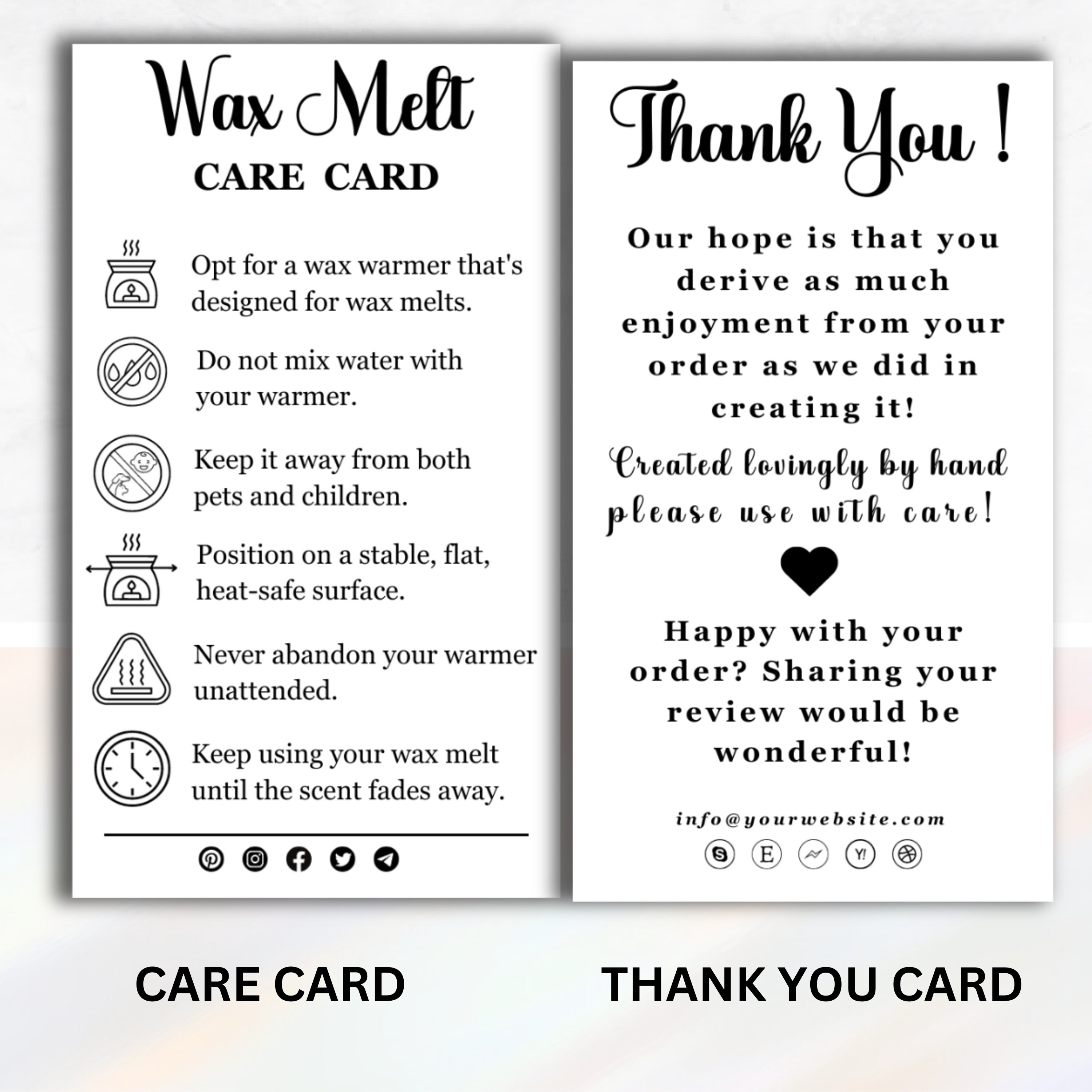 Printable Wax Melt Card Template Editable Canva Design - Etsy