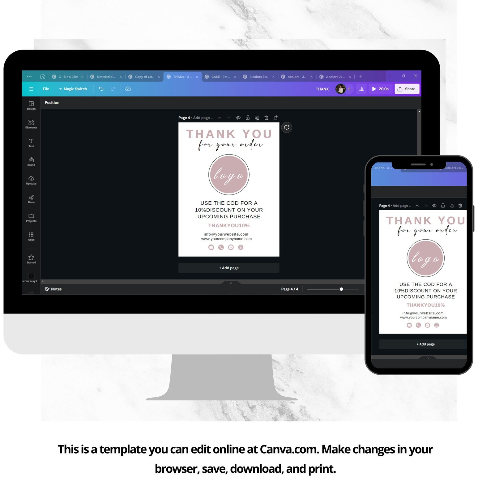 Cake Care Card I Canva Template I Care Card Instructions, Business ...