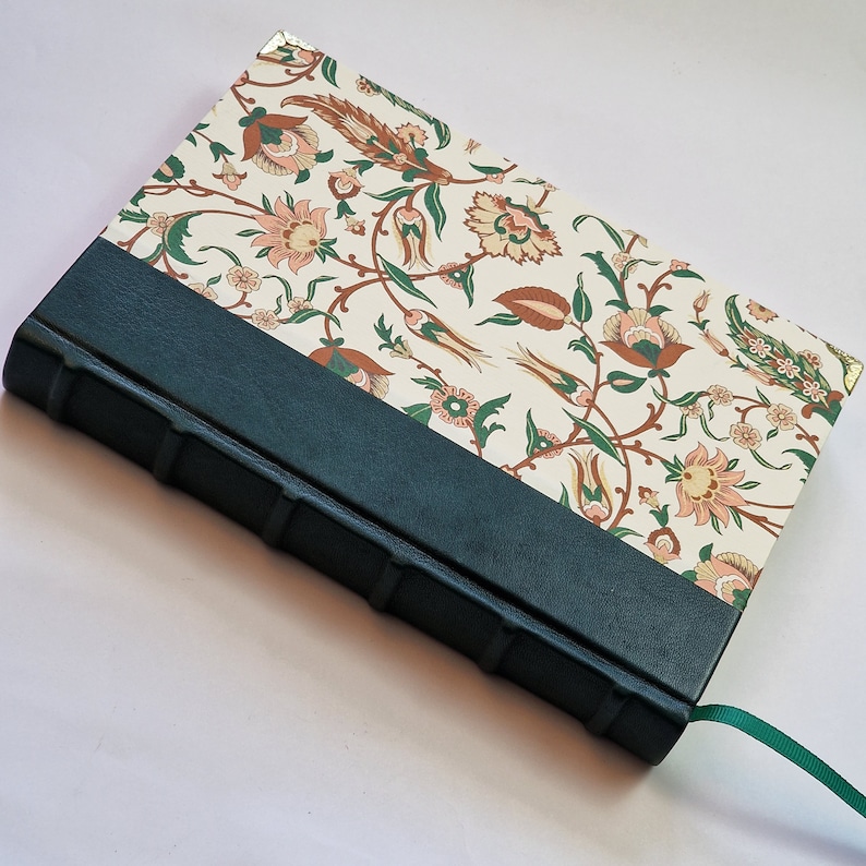 Quarter Leather Bound Notebook Flowers - Etsy
