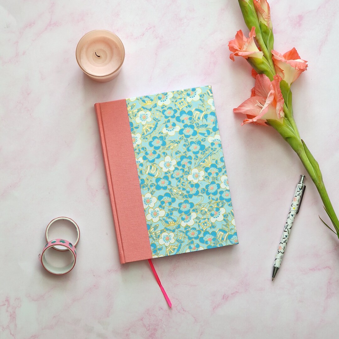 Case Bound Notebook - Blue Flowers - Etsy