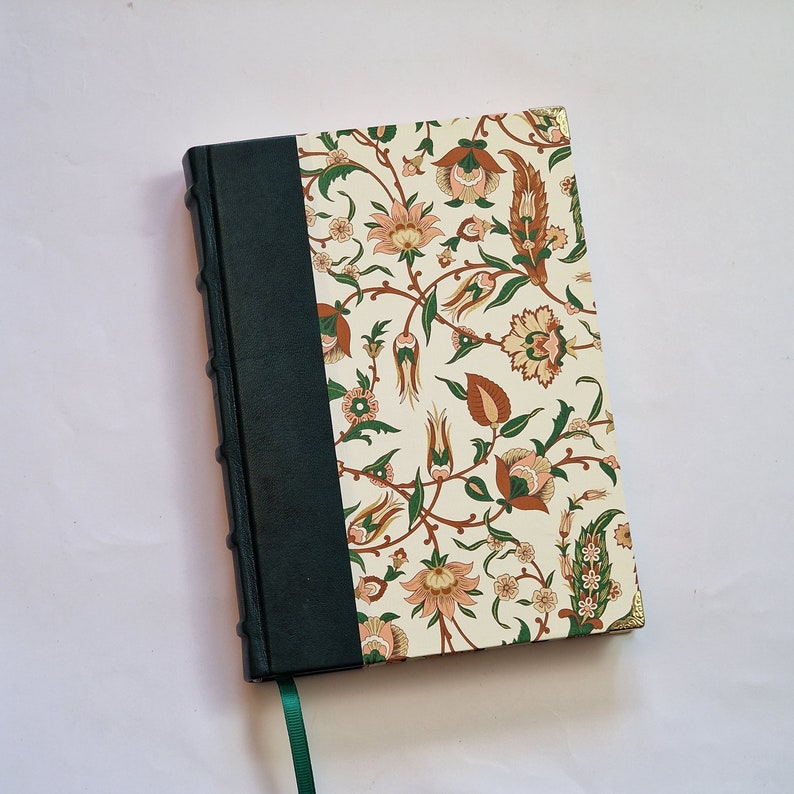 Quarter Leather Bound Notebook Flowers - Etsy