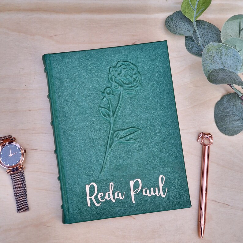 Quarter Leather Bound Notebook Flowers - Etsy