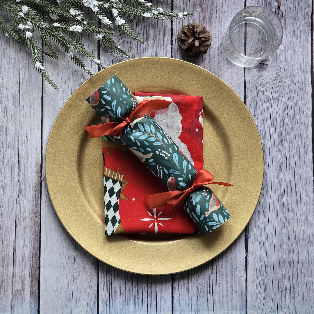 Decorative Paper Christmas Cracker Set DIY - Folk Robins - Etsy