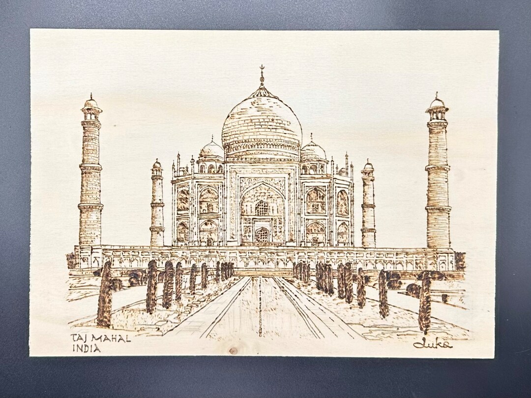 Mural Taj Mahal India Pyrography Pyrography - Etsy