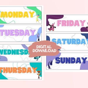 Inside Out Days of the Week Inside Out Classroom Decor Days of the Week ...