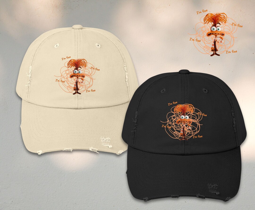 Anxiety Cap, I'm Fine Cap, Inside Out 2 Character Hat, Inside Out 2 Hat ...