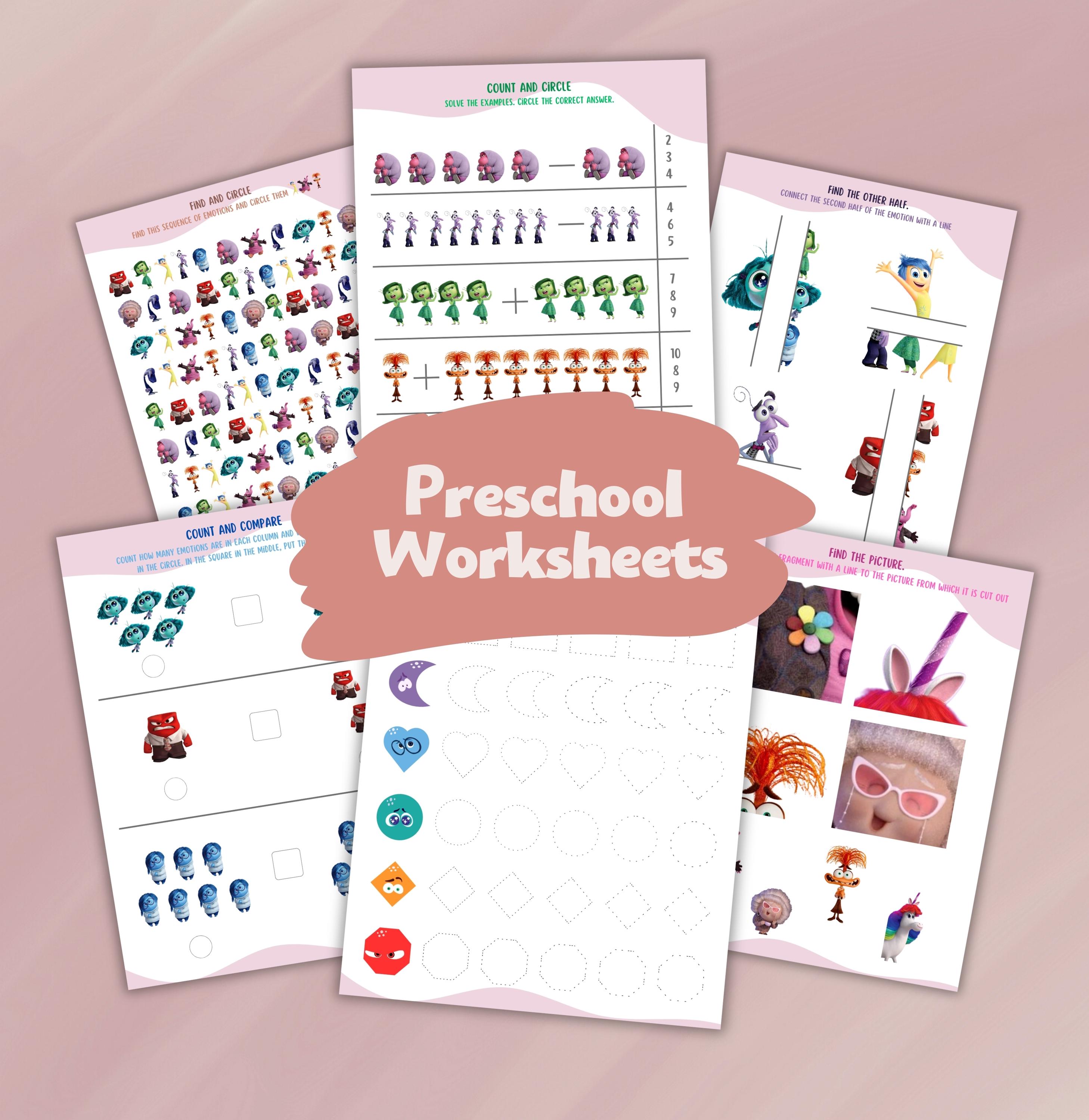 Inside Out Preschool Worksheets, Inside Out Preschool Workbook ...