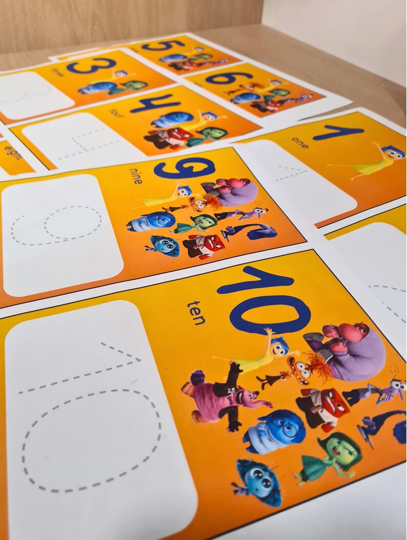 Numbers Tracing Cards Inside Out Flashcards for Home School Montessori ...