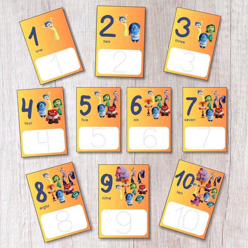 Numbers Tracing Cards Inside Out Flashcards for Home School Montessori ...