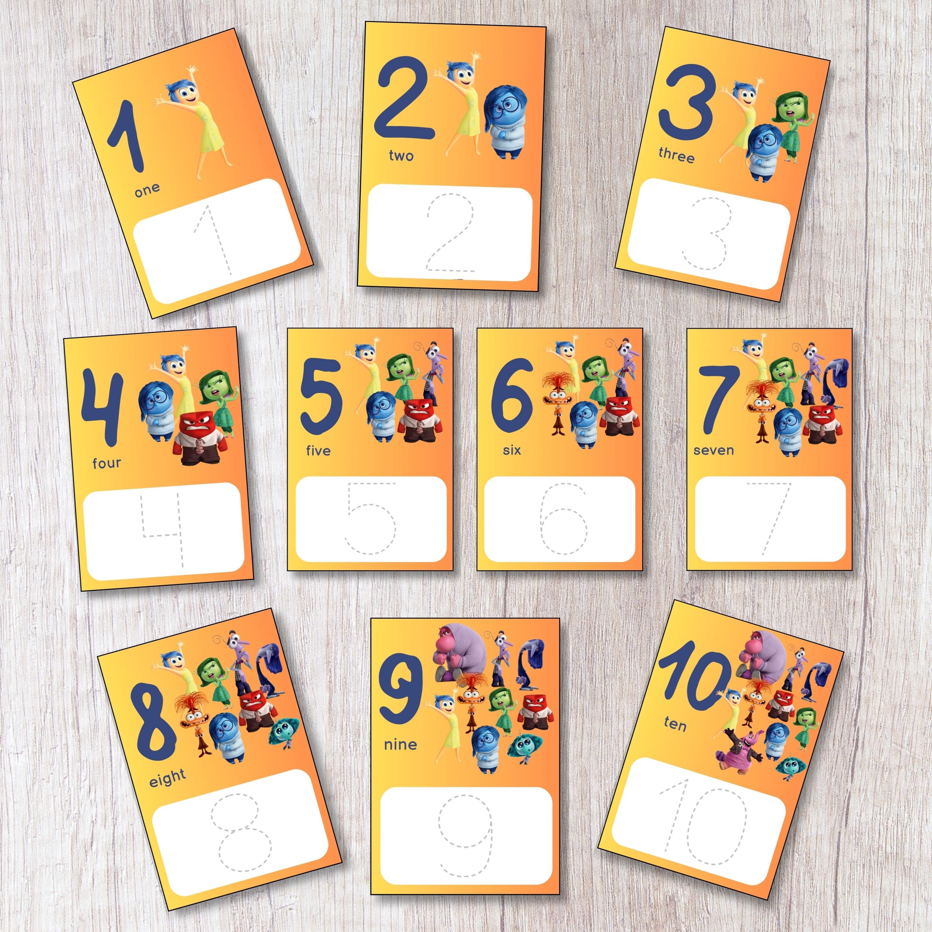 Numbers Tracing Cards Inside Out Flashcards for Home School Montessori ...