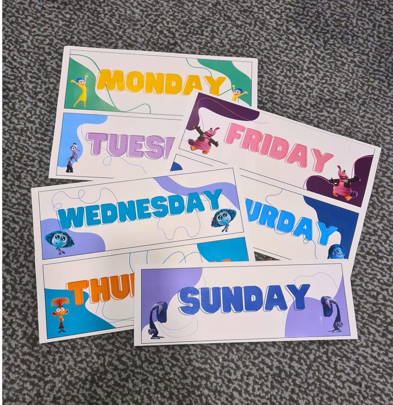 Inside Out Days of the Week Inside Out Classroom Decor Days of the Week ...